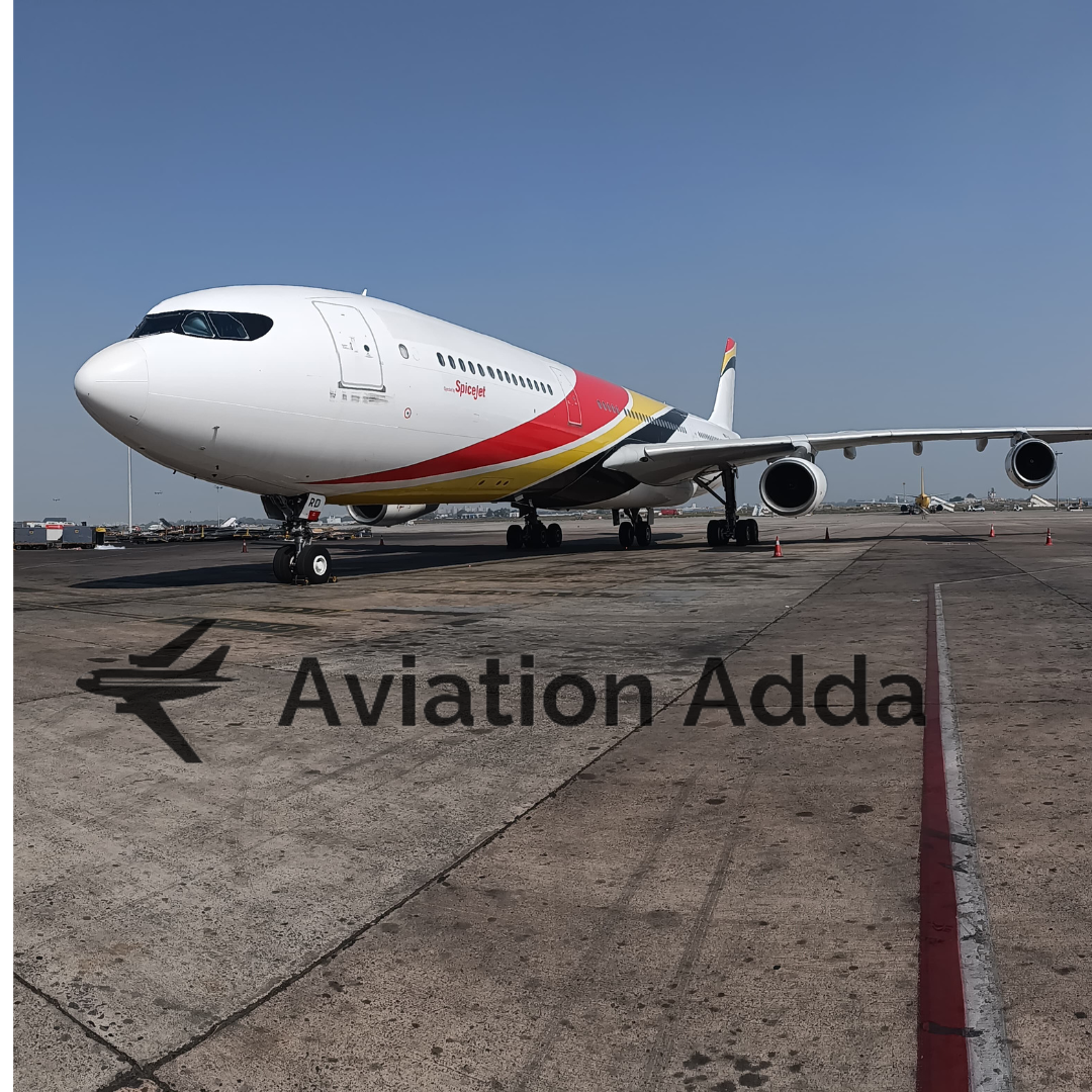 SpiceJet A340 : Spotted at Delhi International Airport