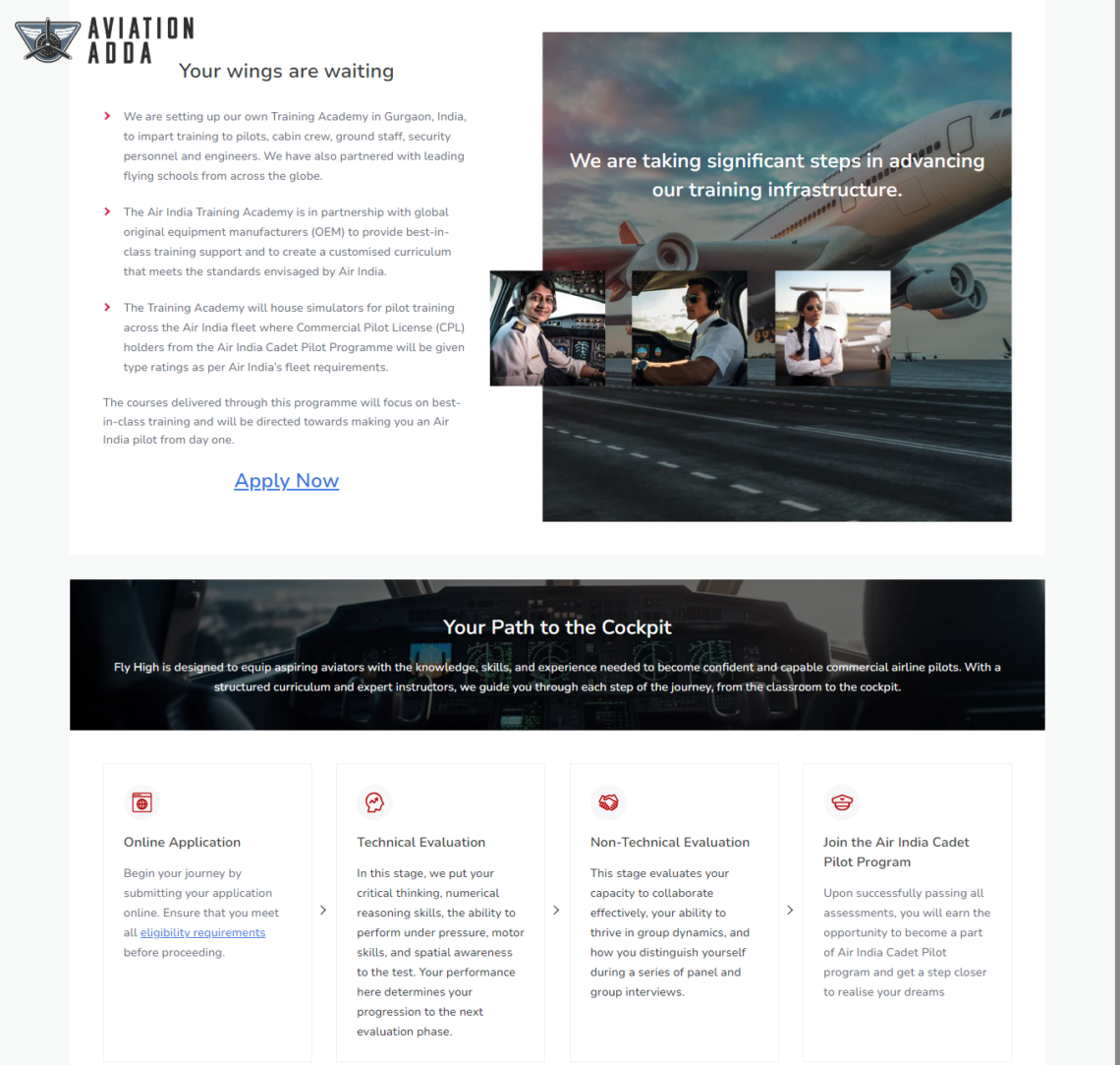 Air India Cadet Pilot Program Launched: Apply Now to Become Pilot ...